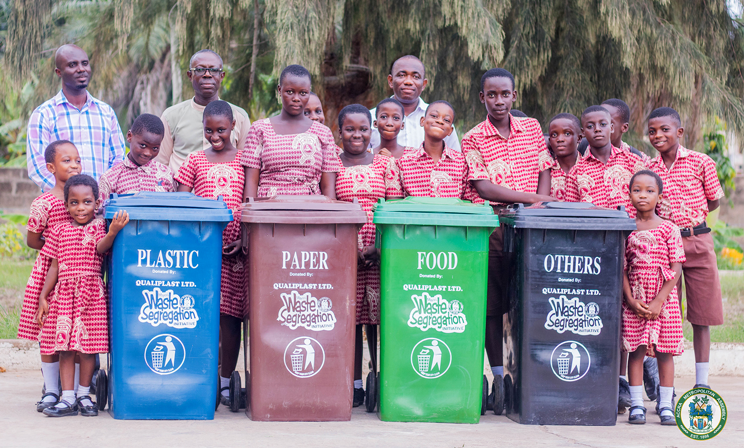 AMA - AMA supports MOH basic school with waste separation bins
